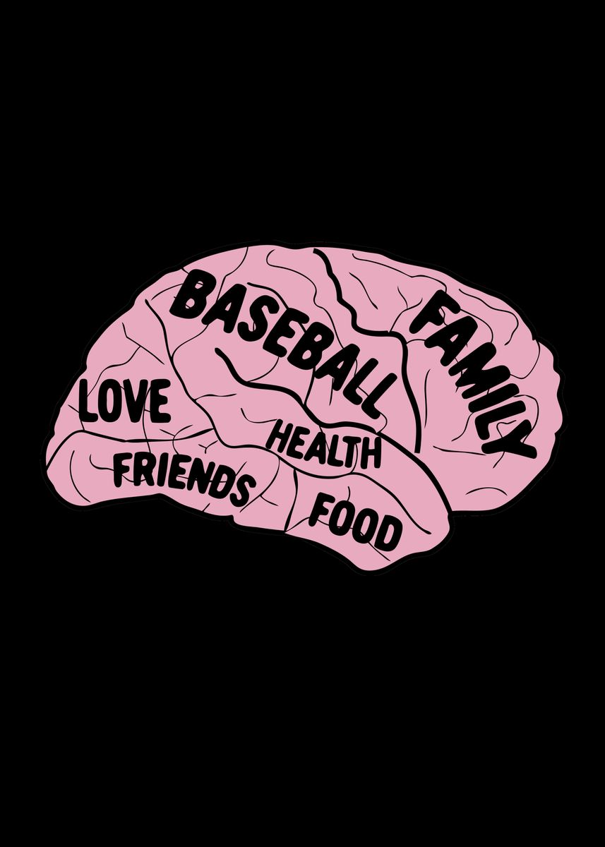 'Baseball brain' Poster, picture, metal print, paint by MarkOnDark ...
