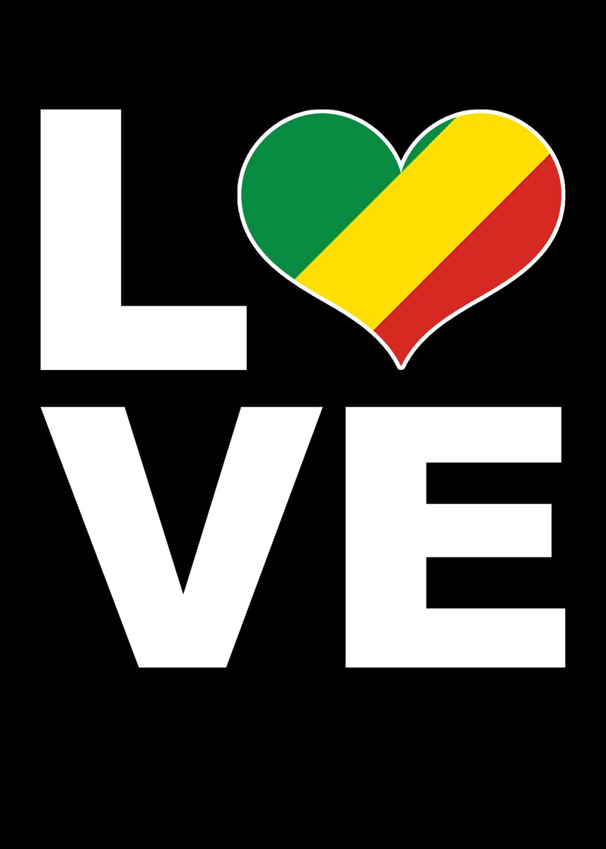 'I Love Congo' Poster, picture, metal print, paint by schmugo | Displate