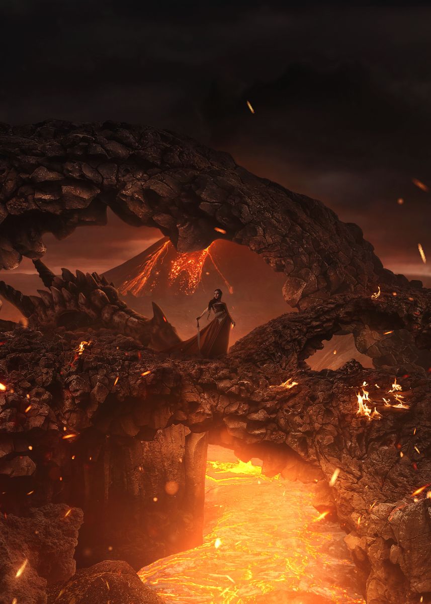 'Dragons Graveyard' Poster, picture, metal print, paint by Pascal ...