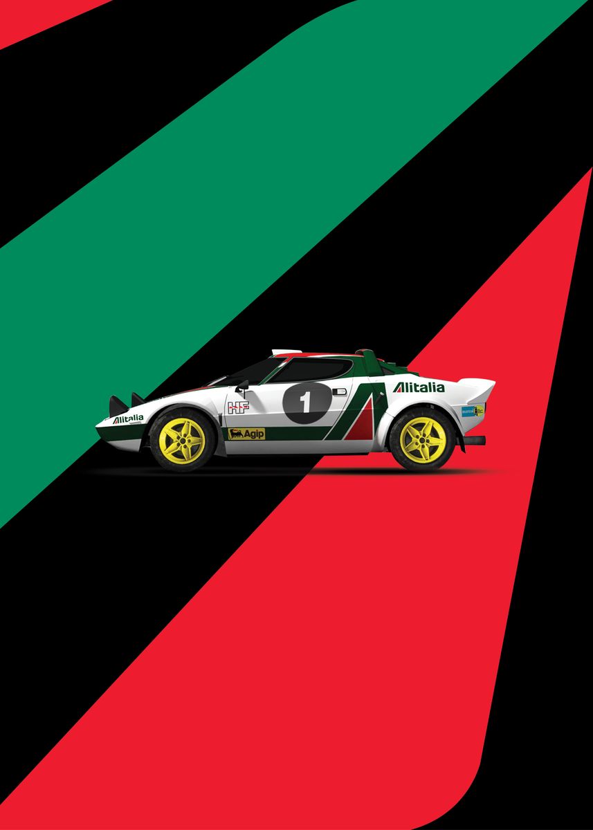 'Lancia Stratos Alitalia' Poster, picture, metal print, paint by Jakub ...