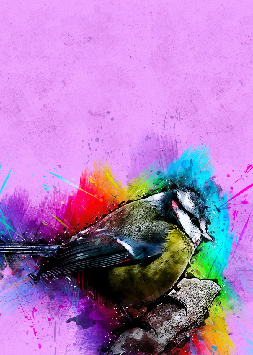 'Bird 22' Poster, picture, metal print, paint by TaTu Art | Displate