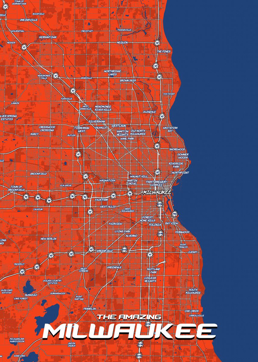 'MILWAUKEE' Poster, picture, metal print, paint by Andi Permana | Displate