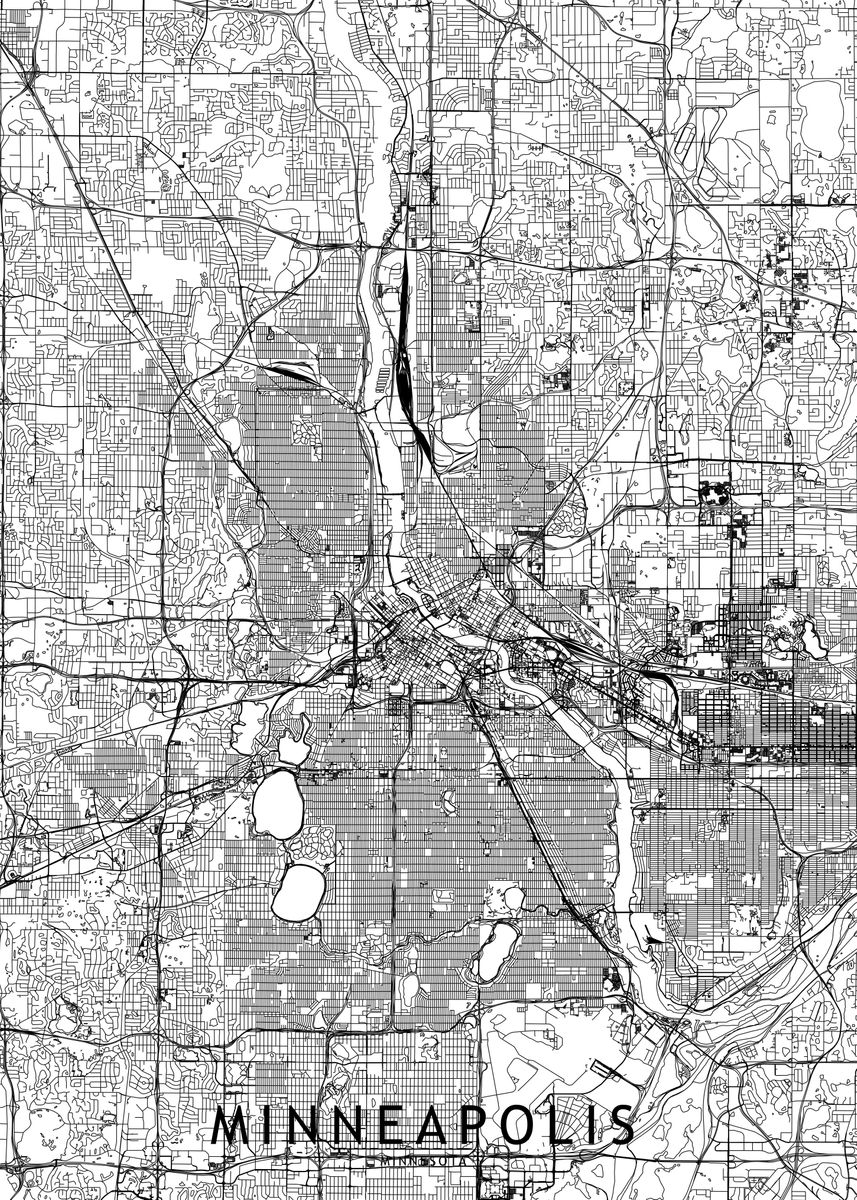 'Minneapolis Map' Poster by Multiplicity Maps | Displate
