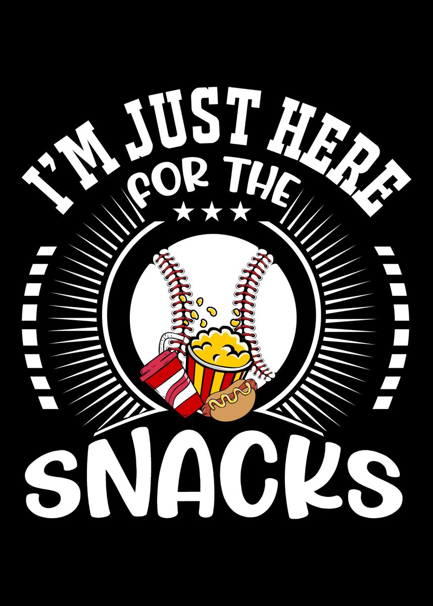 'Baseball Snack Humor' Poster, picture, metal print, paint by ...