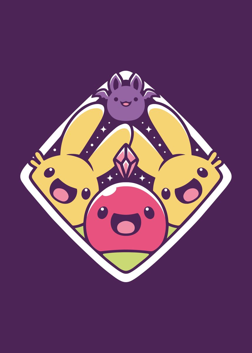 'Slimes' Poster, picture, metal print, paint by Alundrart | Displate