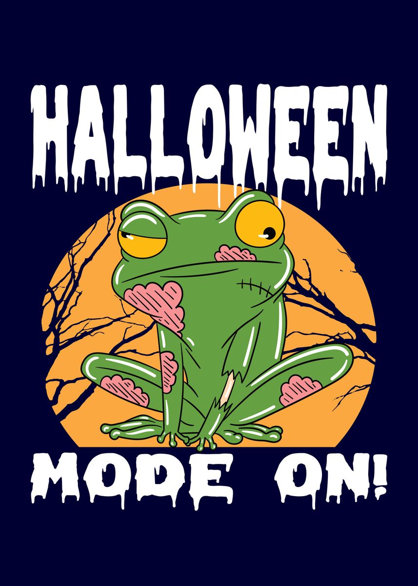 'Halloween Zombie Frog' Poster, picture, metal print, paint by MzumO ...