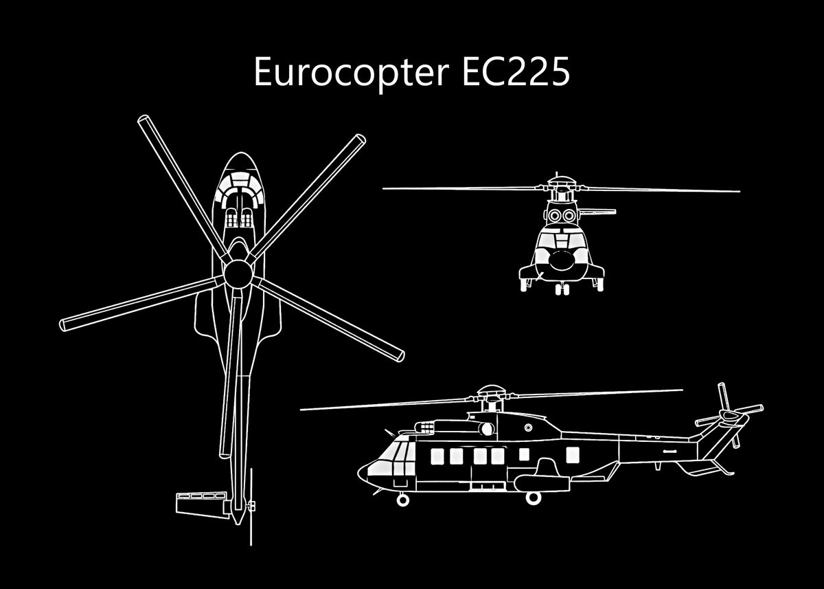 'Eurocopter EC225' Poster by Number Nine | Displate