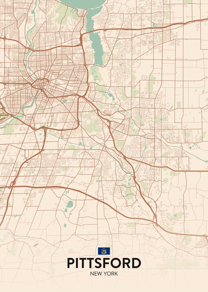 'Pittsford NY' Poster, picture, metal print, paint by IMR Designs ...