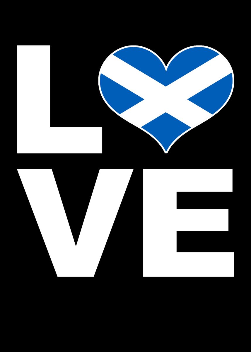 'I Love Scotland' Poster by schmugo | Displate