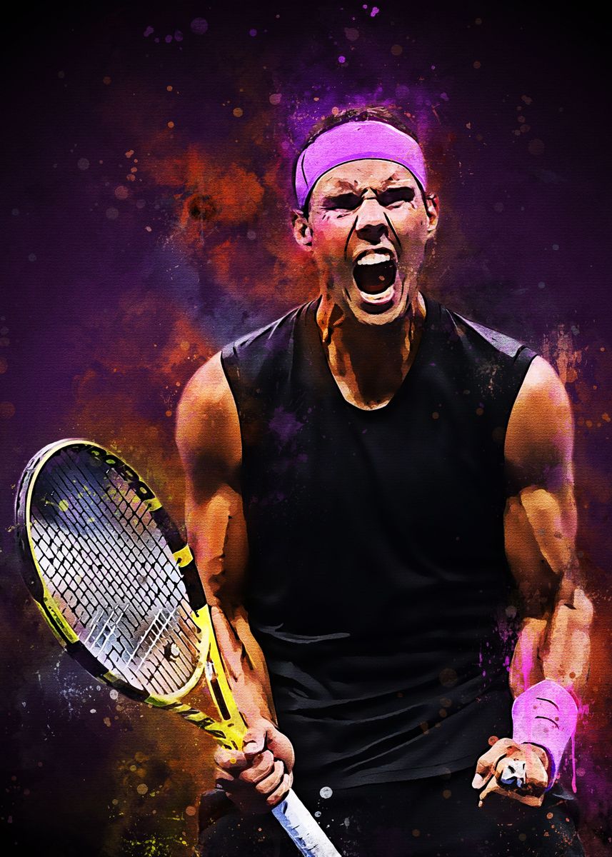 'Rafael Nadal' Poster, picture, metal print, paint by Muh Asdar | Displate