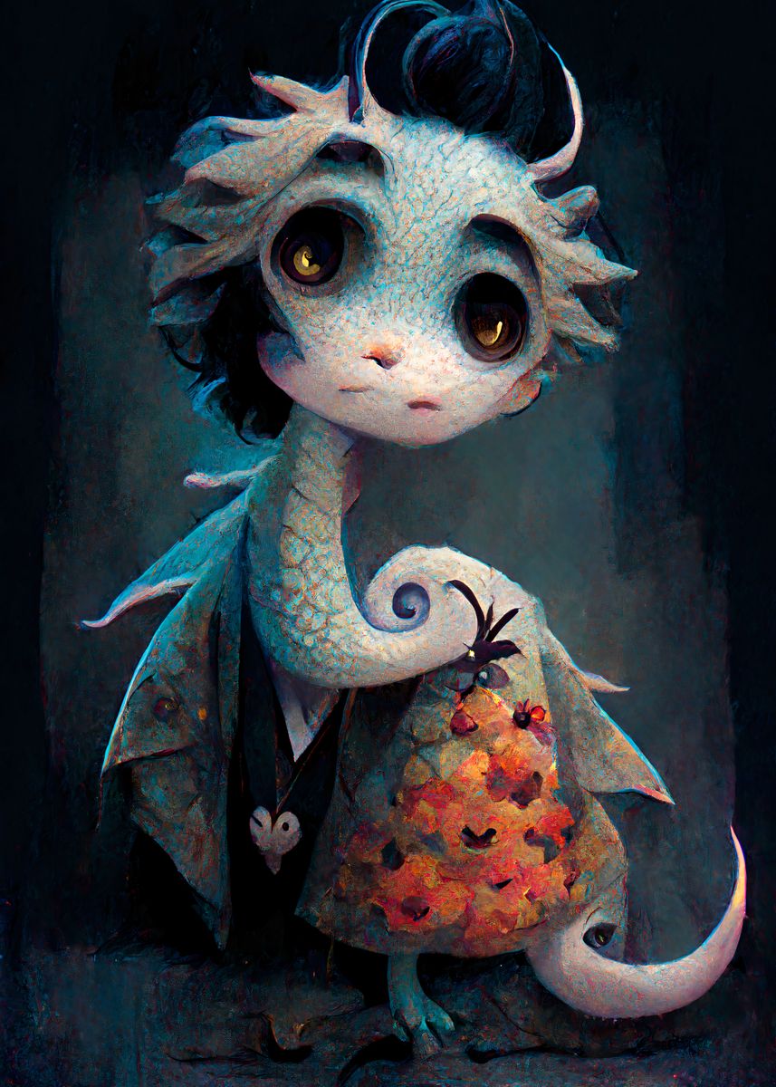 'Cute Dragon Baby' Poster, picture, metal print, paint by Displate ...
