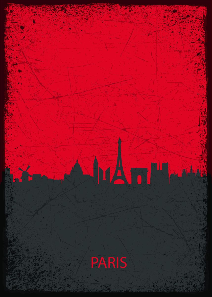 'paris Cityscape' Poster, picture, metal print, paint by limited ...