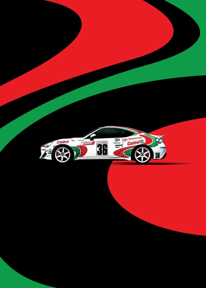 'Toyota GT86 Castrol Livery' Poster by Jakub Fochtman | Displate