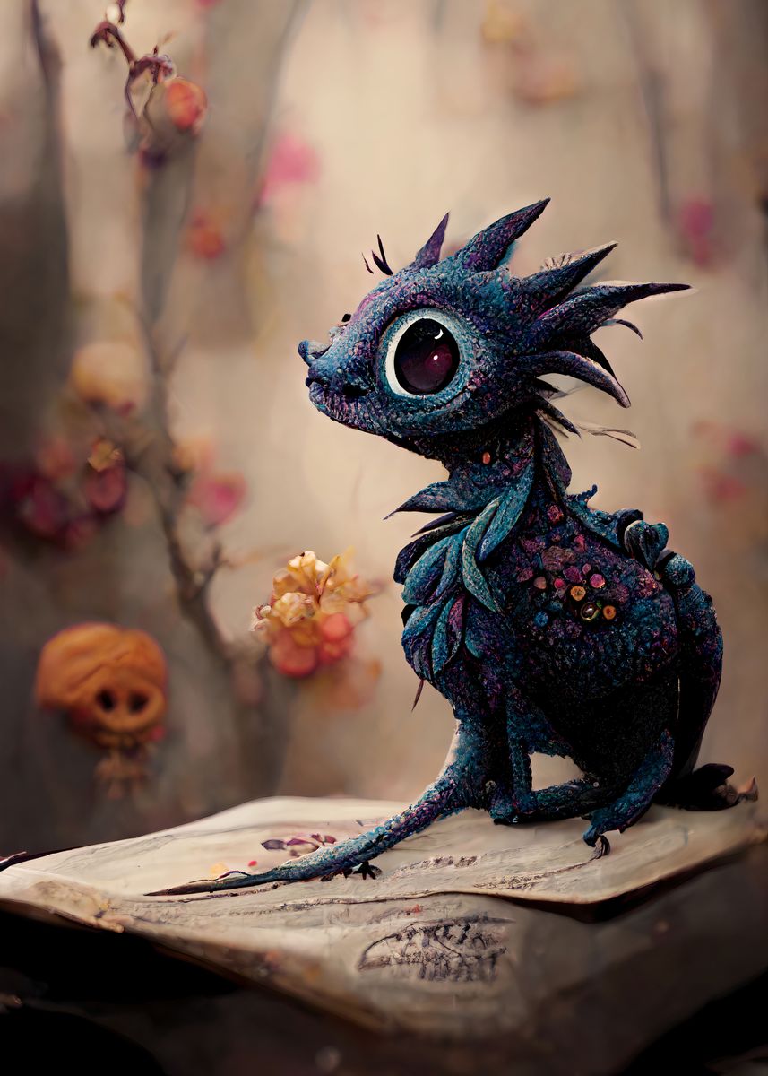 'Cute Dragon Baby' Poster, picture, metal print, paint by Displate ...