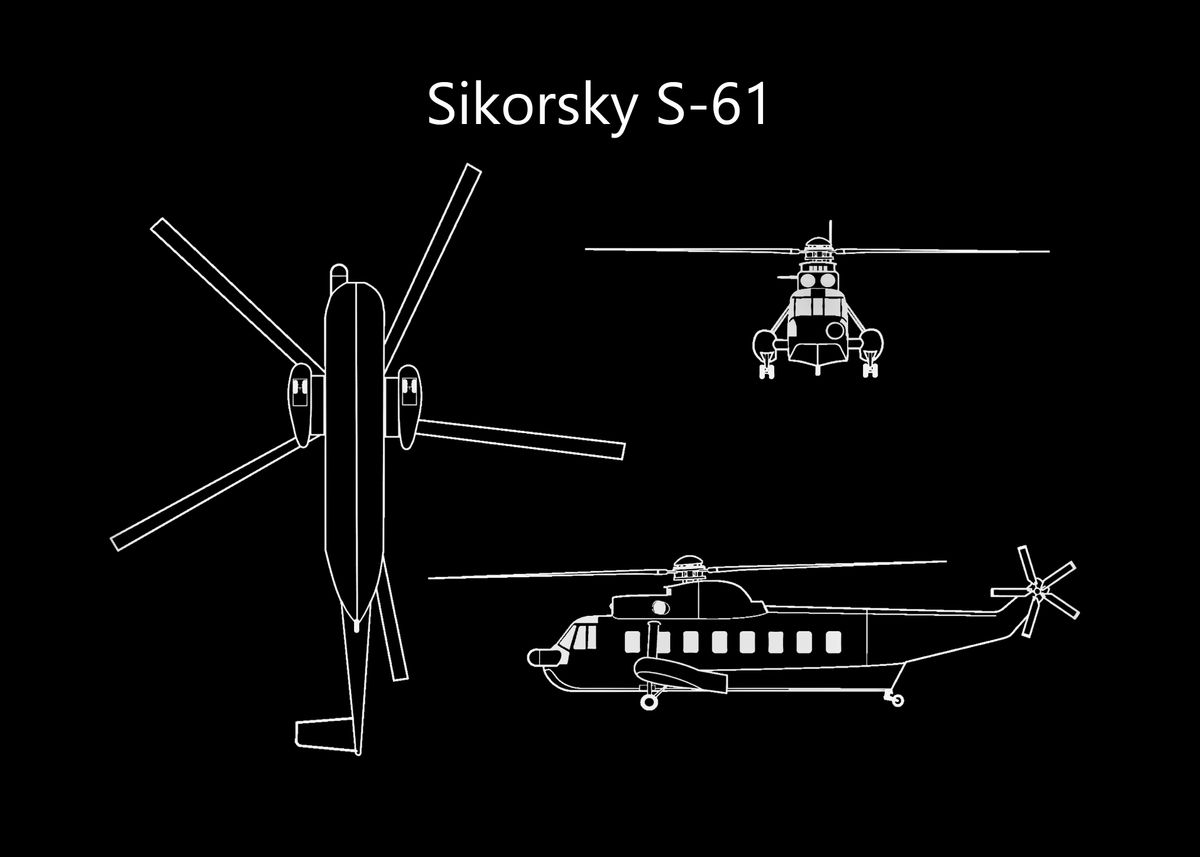 'Sikorsky S61' Poster by Number Nine | Displate