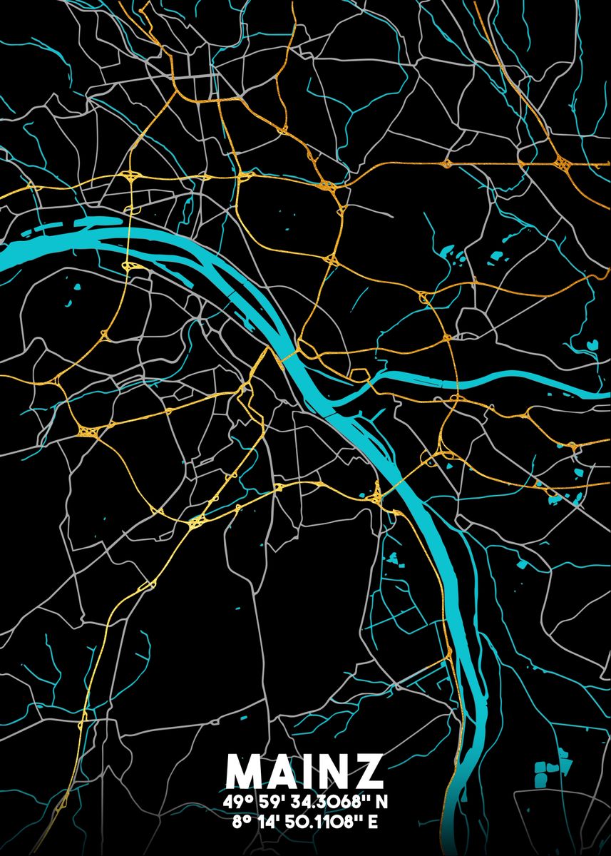 'Mainz Germany' Poster, picture, metal print, paint by Clayborne Frank ...