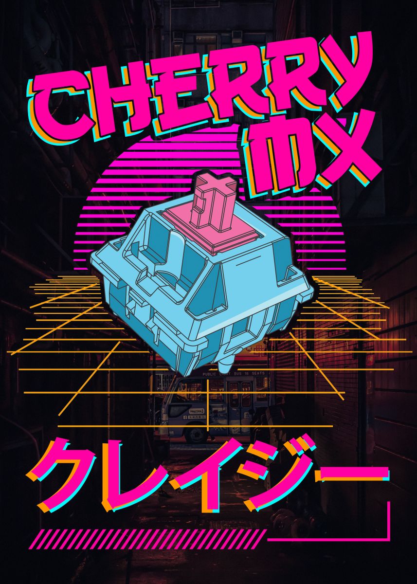 'Cherry MX cyber' Poster, picture, metal print, paint by Mark Anderson ...