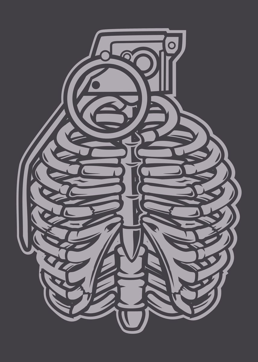 'explosive skull' Poster by Azlan Xavier | Displate