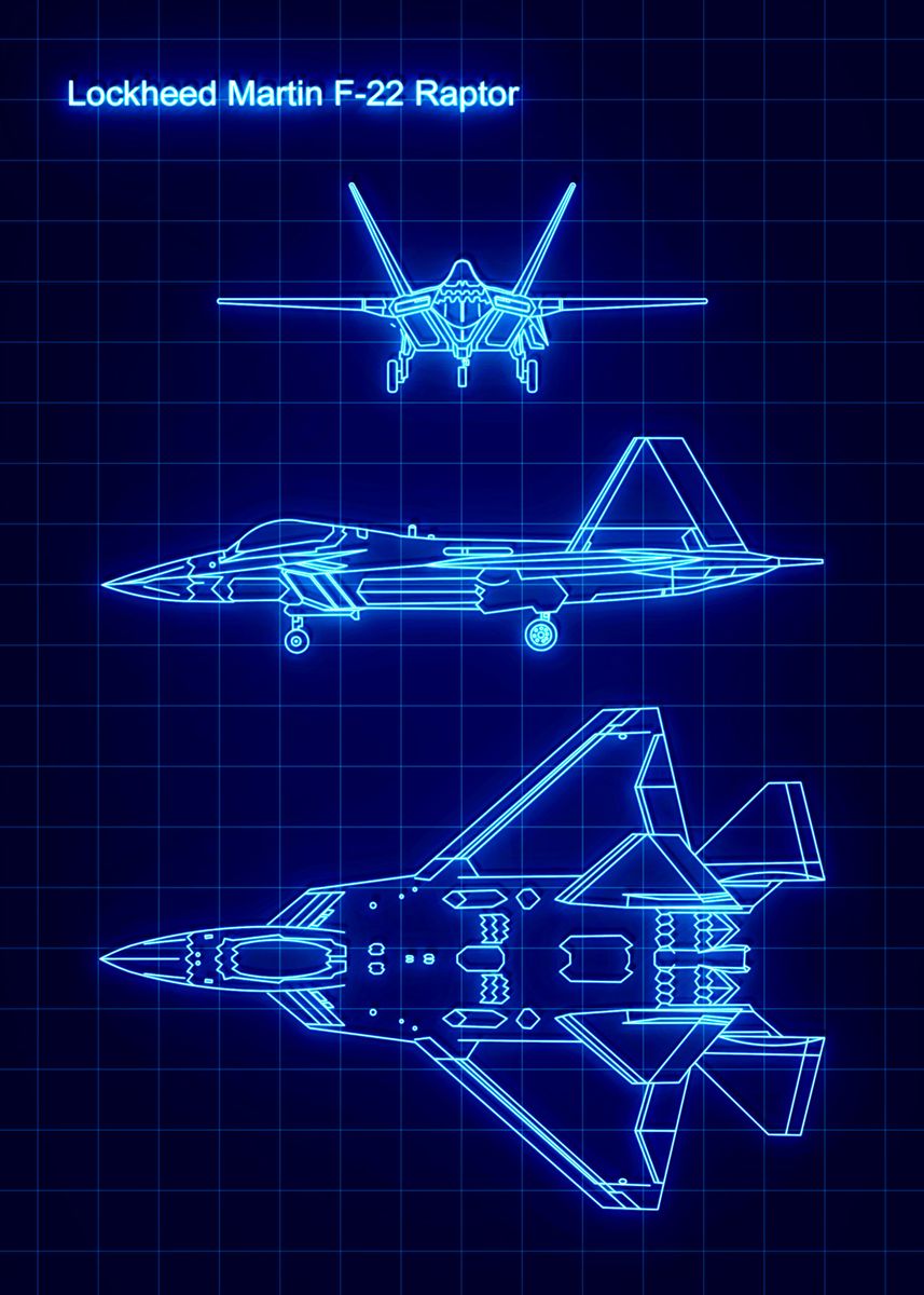 'Lockheed Martin F22 Rapto' Poster, picture, metal print, paint by ...