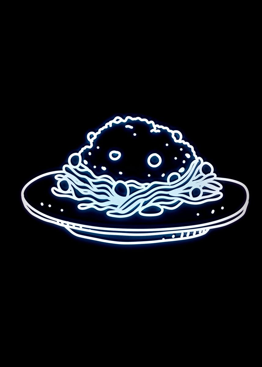 'spaghetti neon' Poster by mystery box | Displate