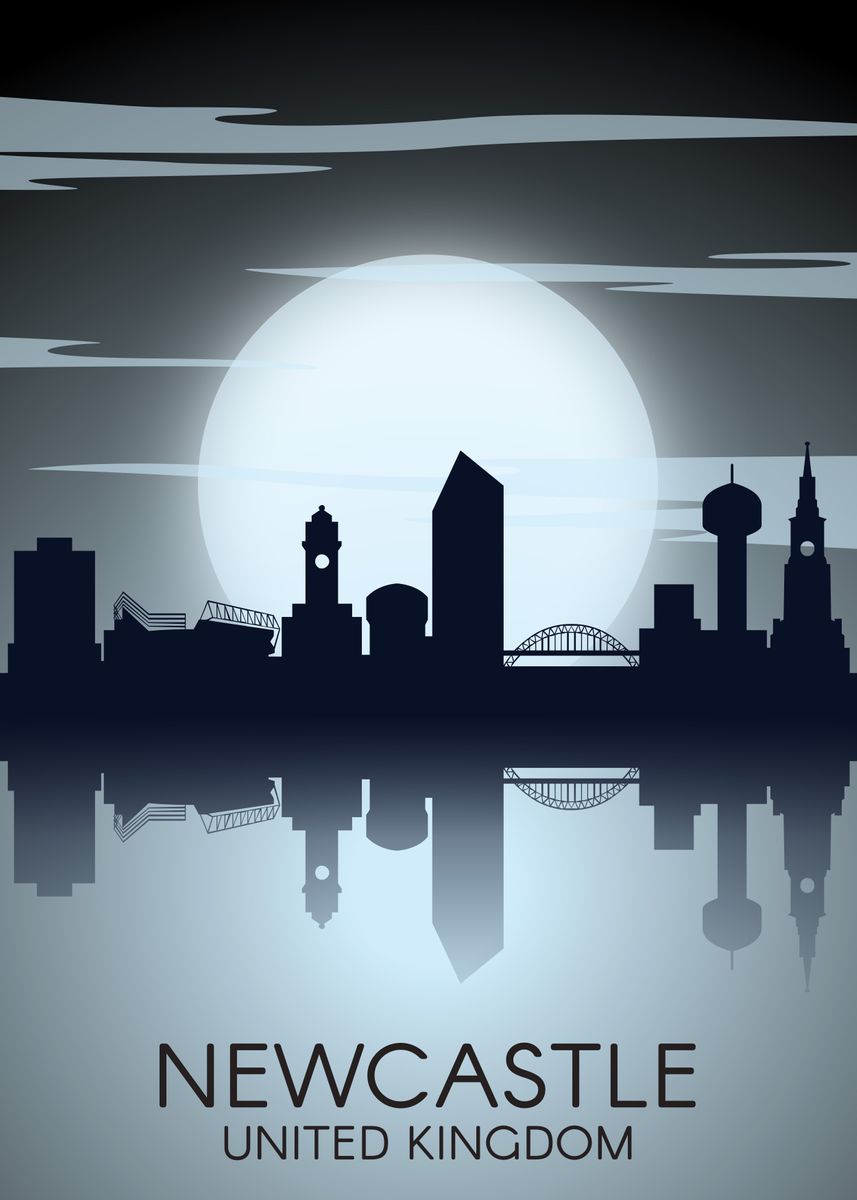 'Newcastle UK' Poster, picture, metal print, paint by Yates Madeline ...