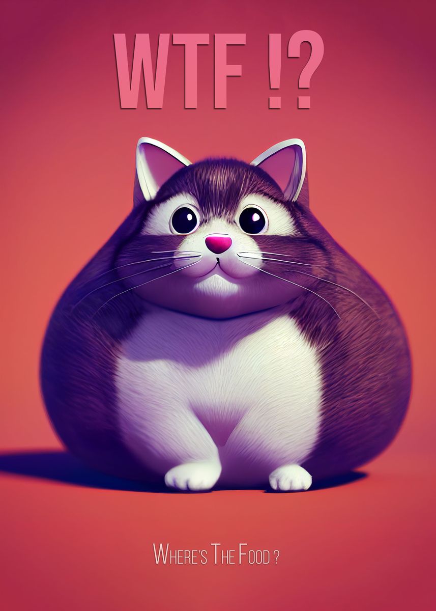 'More Food Please' Poster, picture, metal print, paint by Elizabeth ...