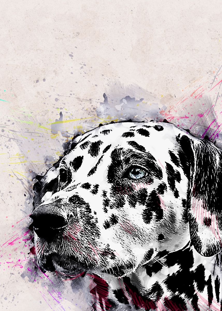 'Dog 36' Poster, picture, metal print, paint by TaTu Art | Displate