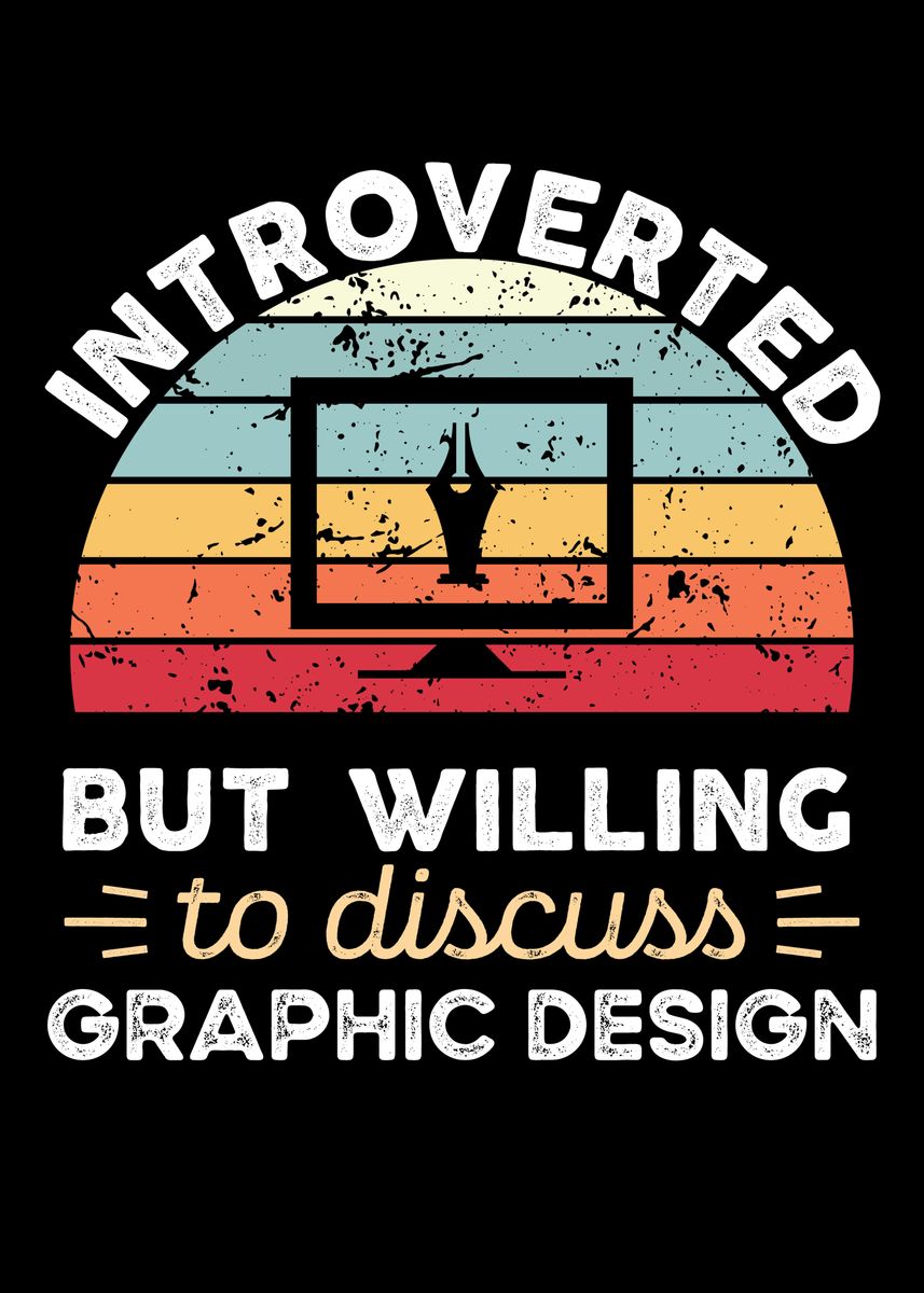'Introverted Graphic design' Poster, picture, metal print, paint by ...