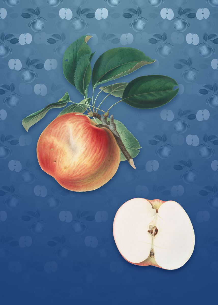 'Apple on Bahama Blue' Poster, picture, metal print, paint by Holy Rock ...