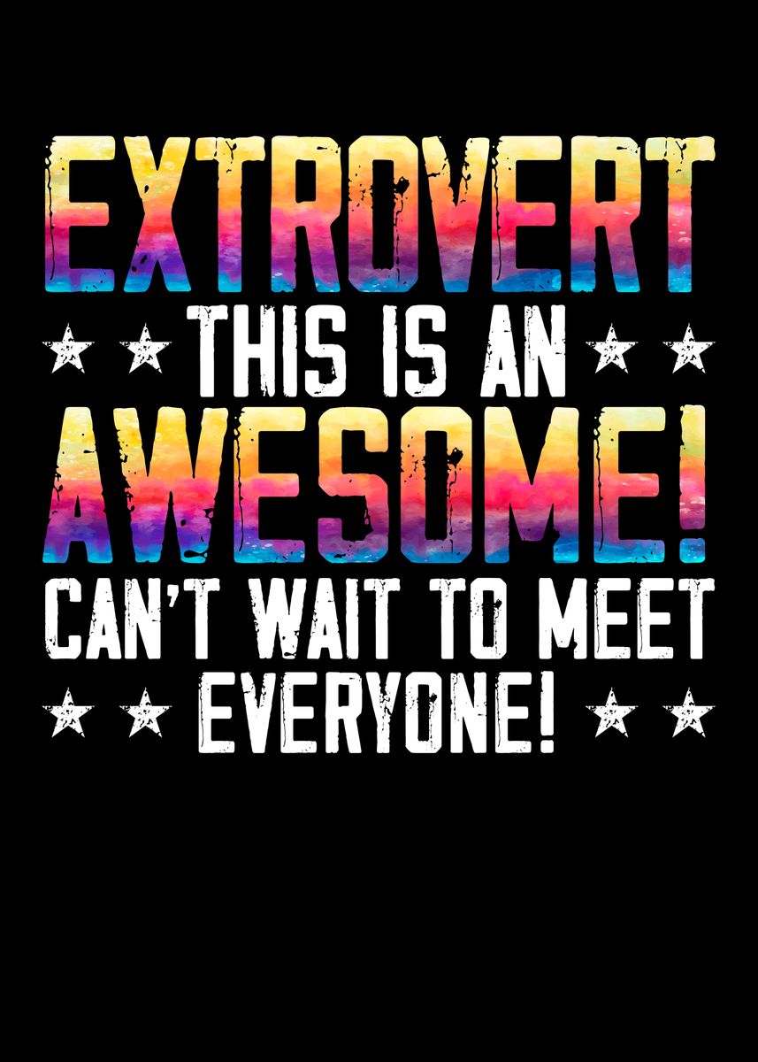 'Extrovert' Poster, picture, metal print, paint by NAO | Displate