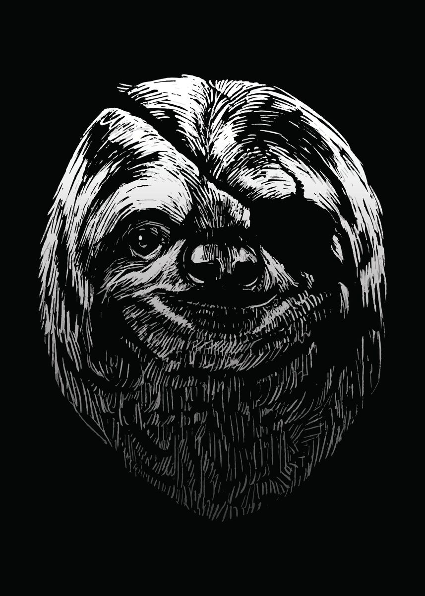 'Sloth' Poster, picture, metal print, paint by Adam | Displate