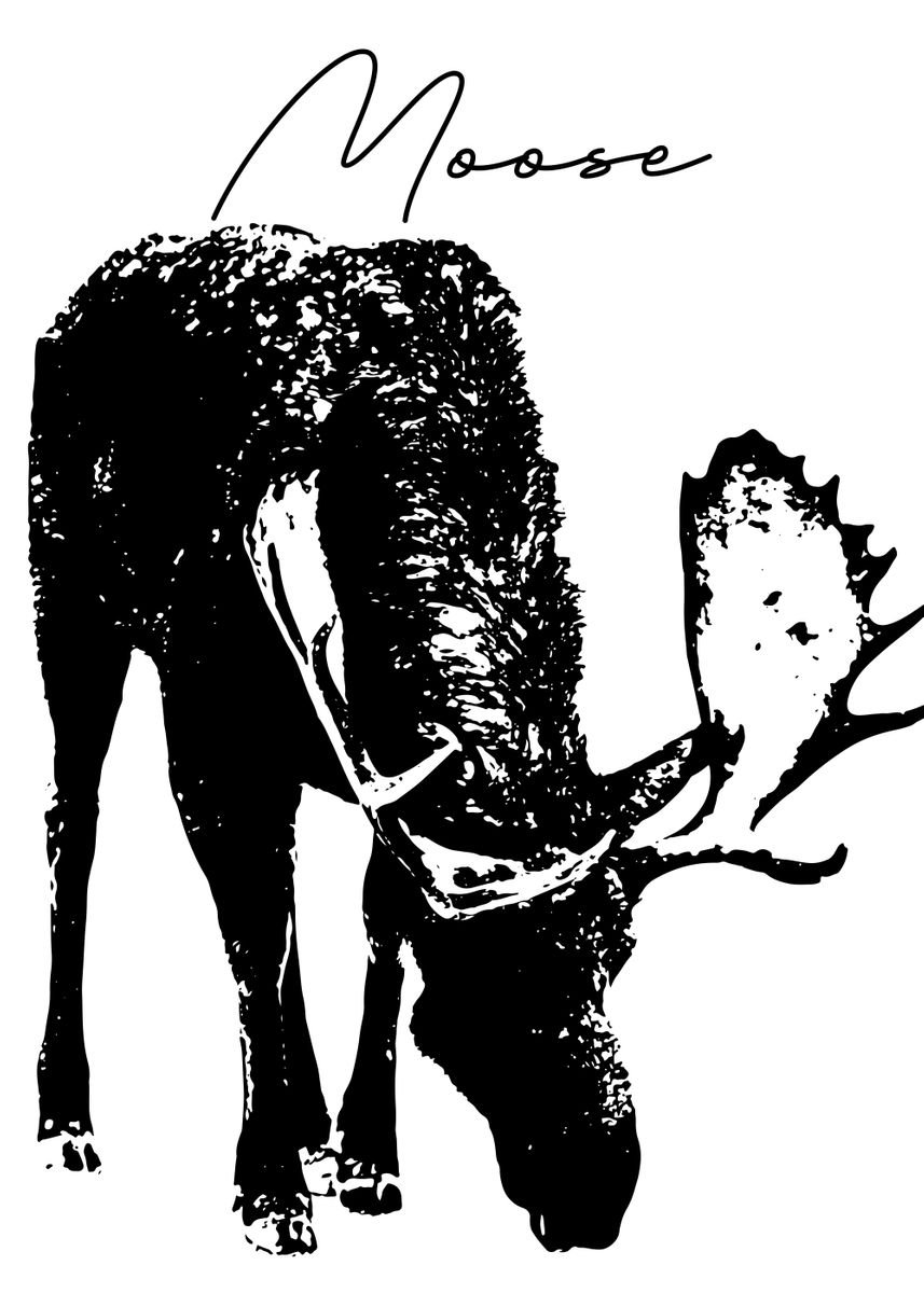 'Moose' Poster, picture, metal print, paint by tona nguyen | Displate