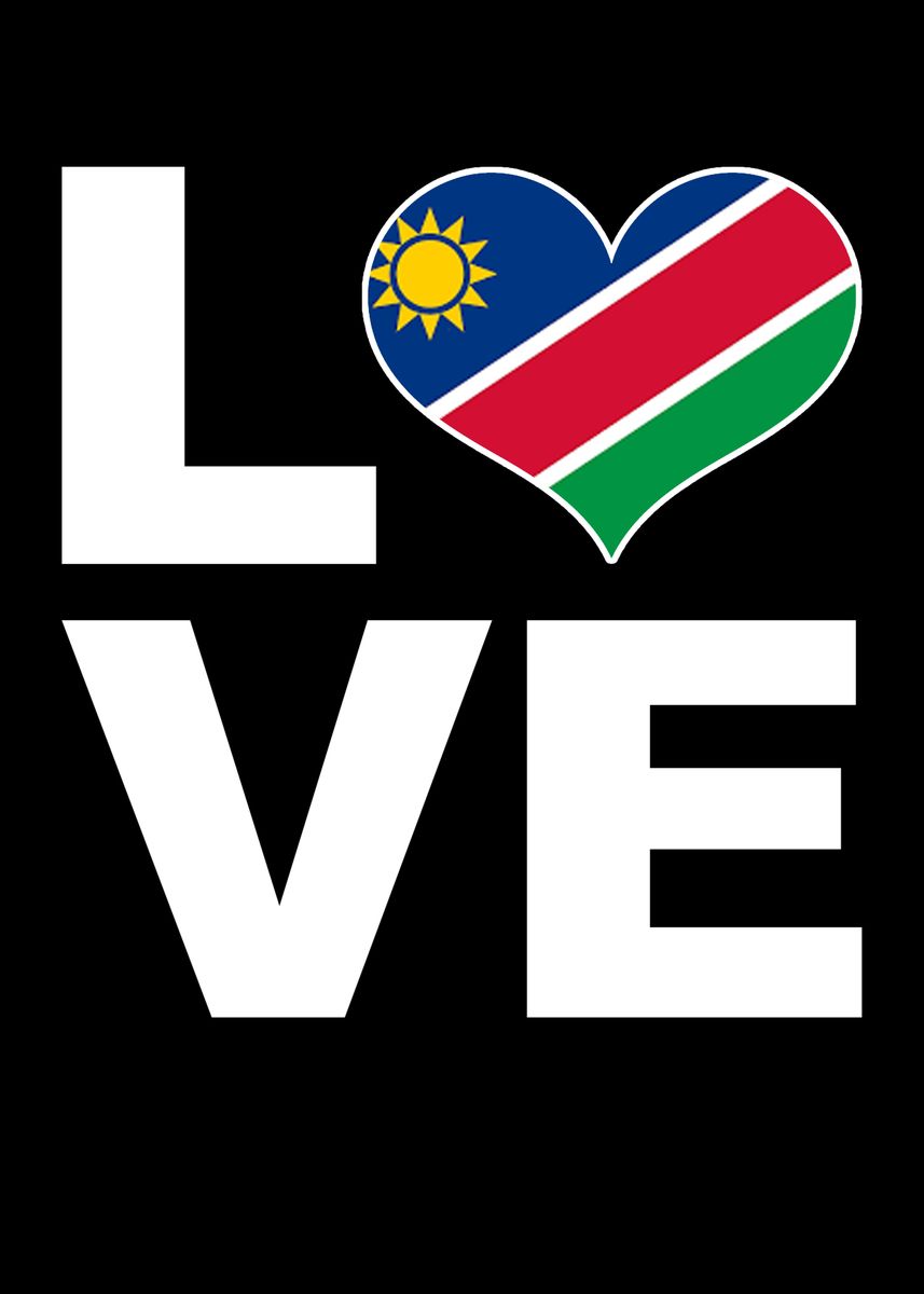 'I Love Namibia' Poster, picture, metal print, paint by schmugo | Displate