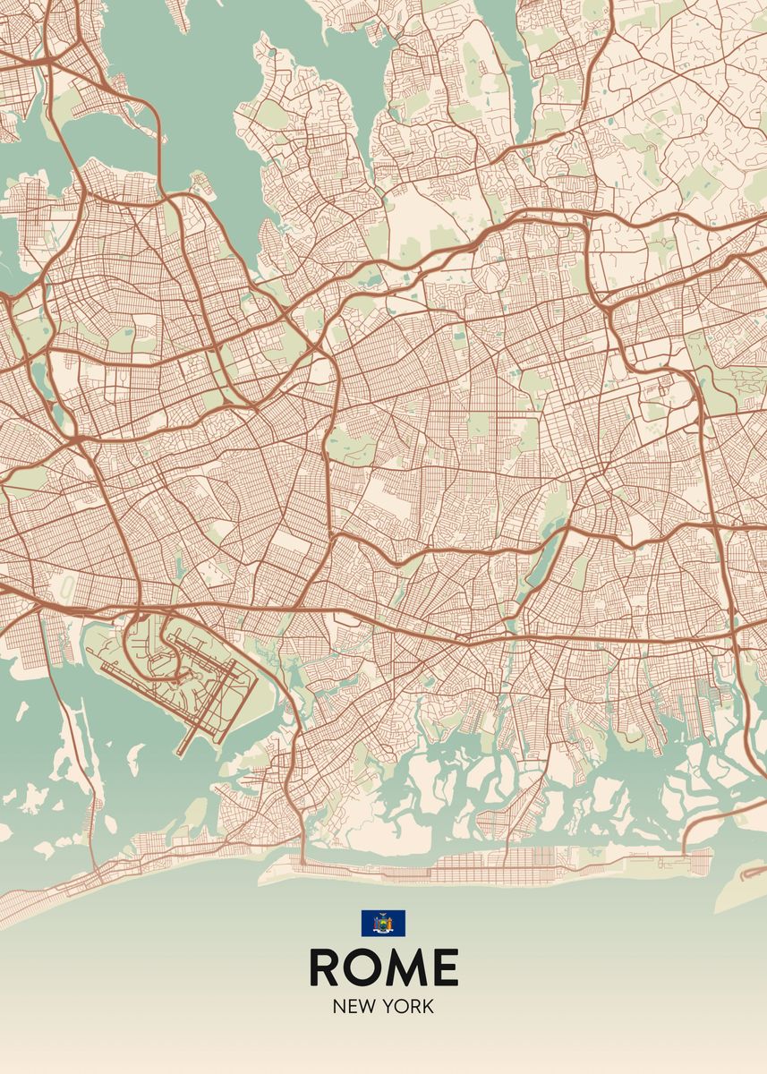 'Rome NY' Poster, picture, metal print, paint by IMR Designs | Displate