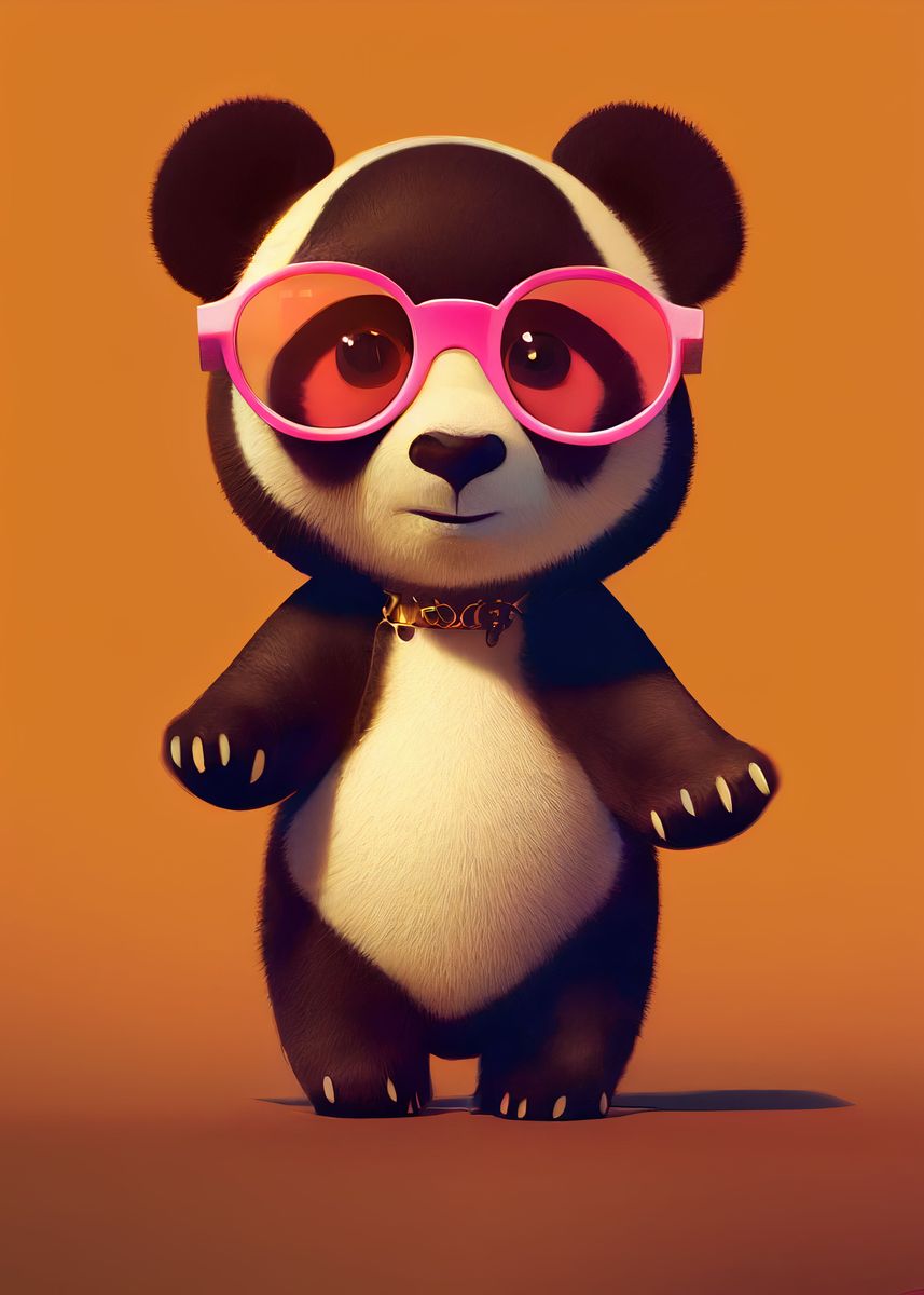 'Adorable Panda 4' Poster, picture, metal print, paint by Holzkovic ...