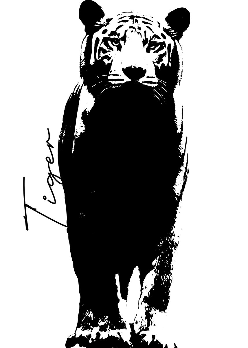 'Tiger' Poster, picture, metal print, paint by tona nguyen | Displate