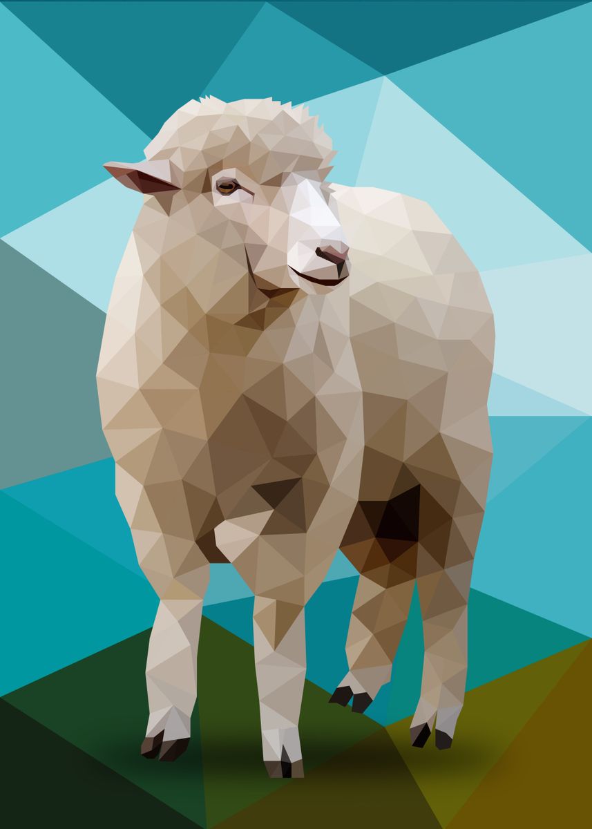 'Sheep' Poster, picture, metal print, paint by toan nguyen | Displate