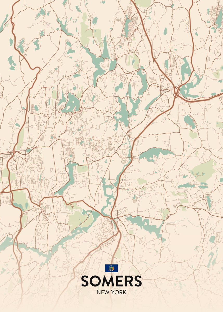 'Somers NY' Poster, picture, metal print, paint by IMR Designs | Displate