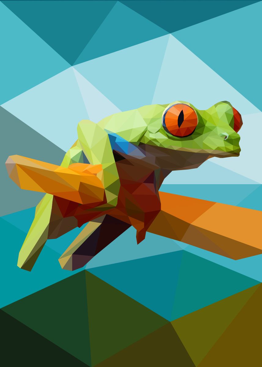 'Frog' Poster, picture, metal print, paint by toan nguyen | Displate