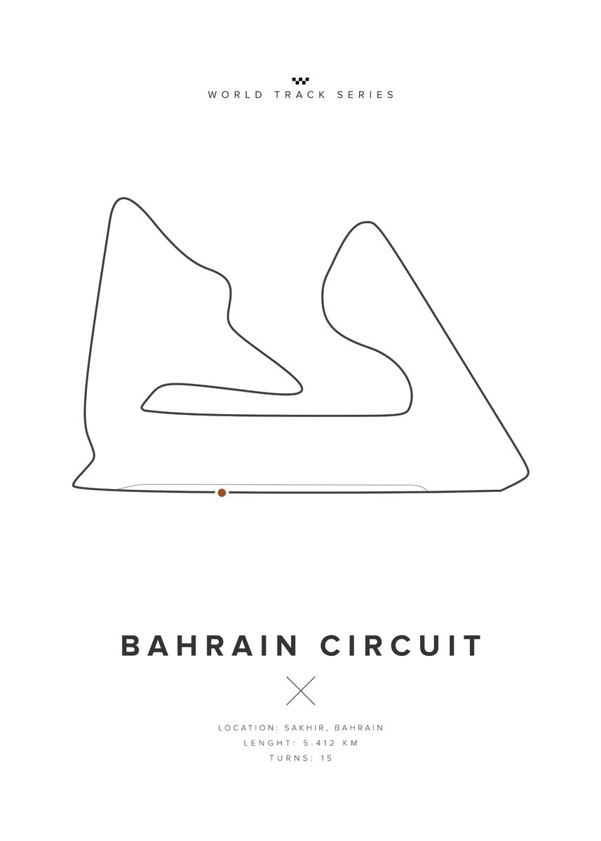 'Bahrain Circuit F1 Track' Poster, picture, metal print, paint by Jakub ...