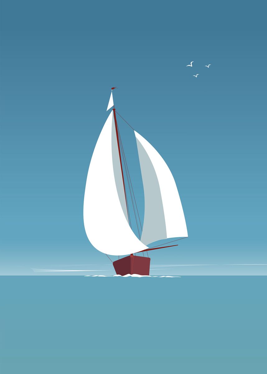 ' Sailing ship' Poster, picture, metal print, paint by Caravan Studio ...