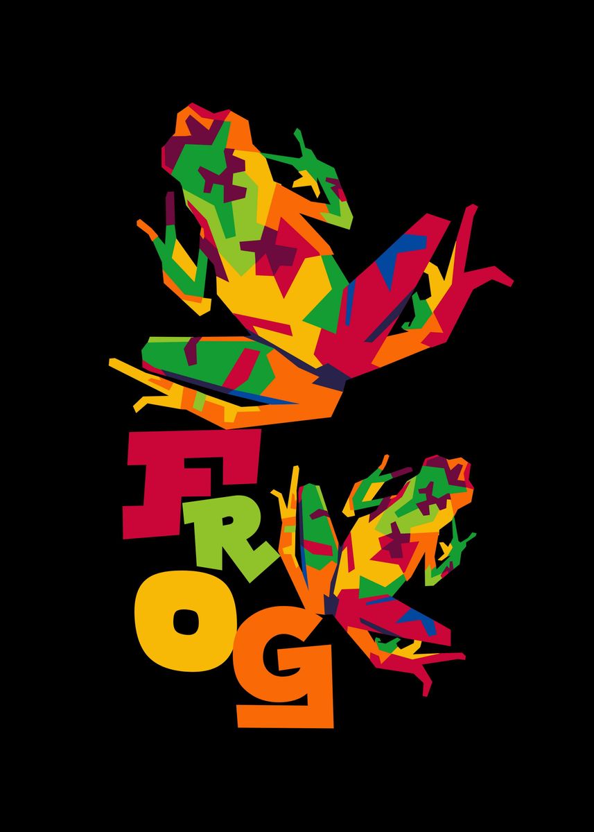'frog animal color' Poster by Mshel Tyan | Displate
