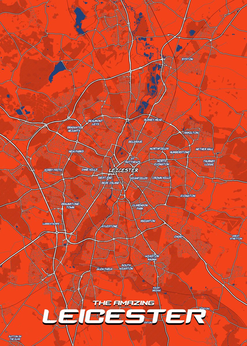 'LEICESTER' Poster, picture, metal print, paint by Andi Permana | Displate