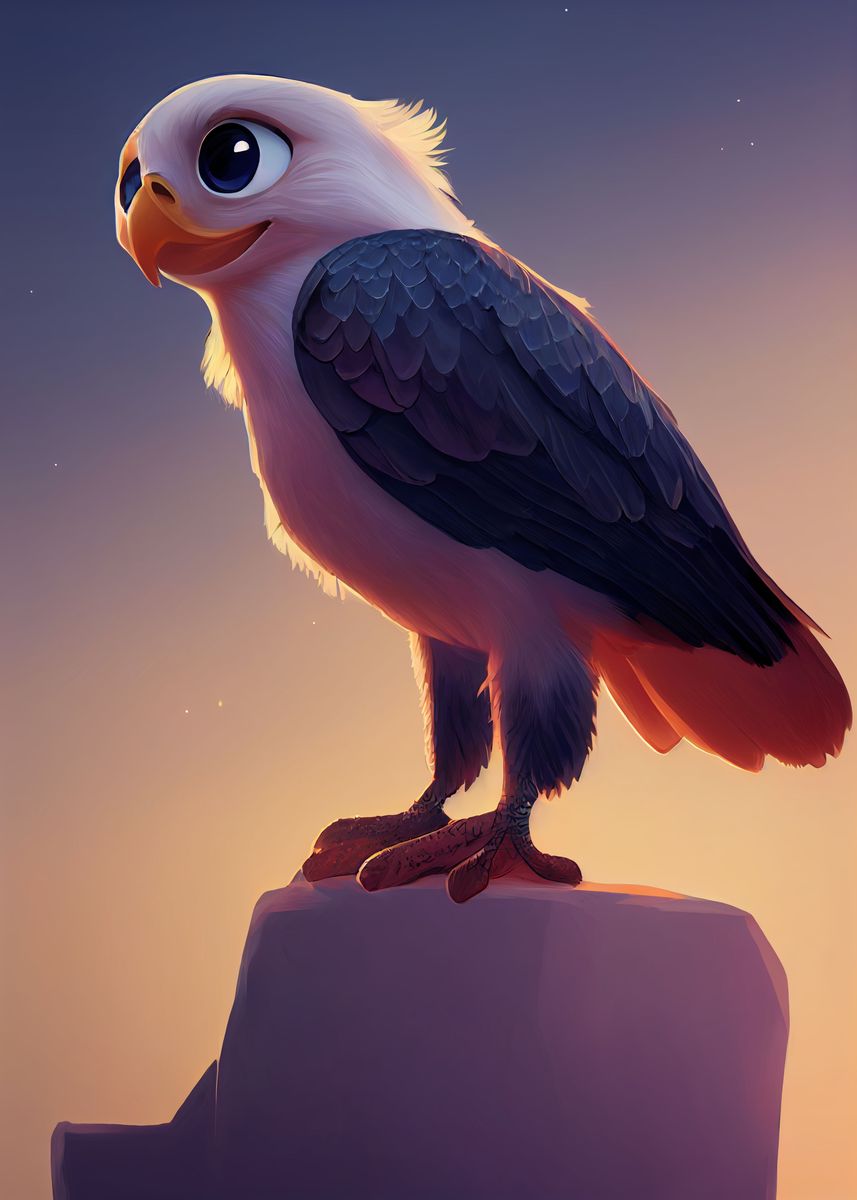 'Adorable Eagle 2' Poster by Holzkovic | Displate