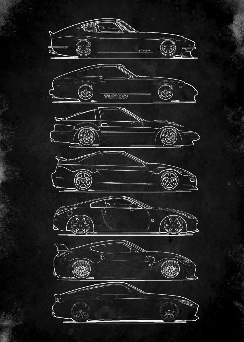 'Nissan evolution car' Poster, picture, metal print, paint by Ray Diaz ...