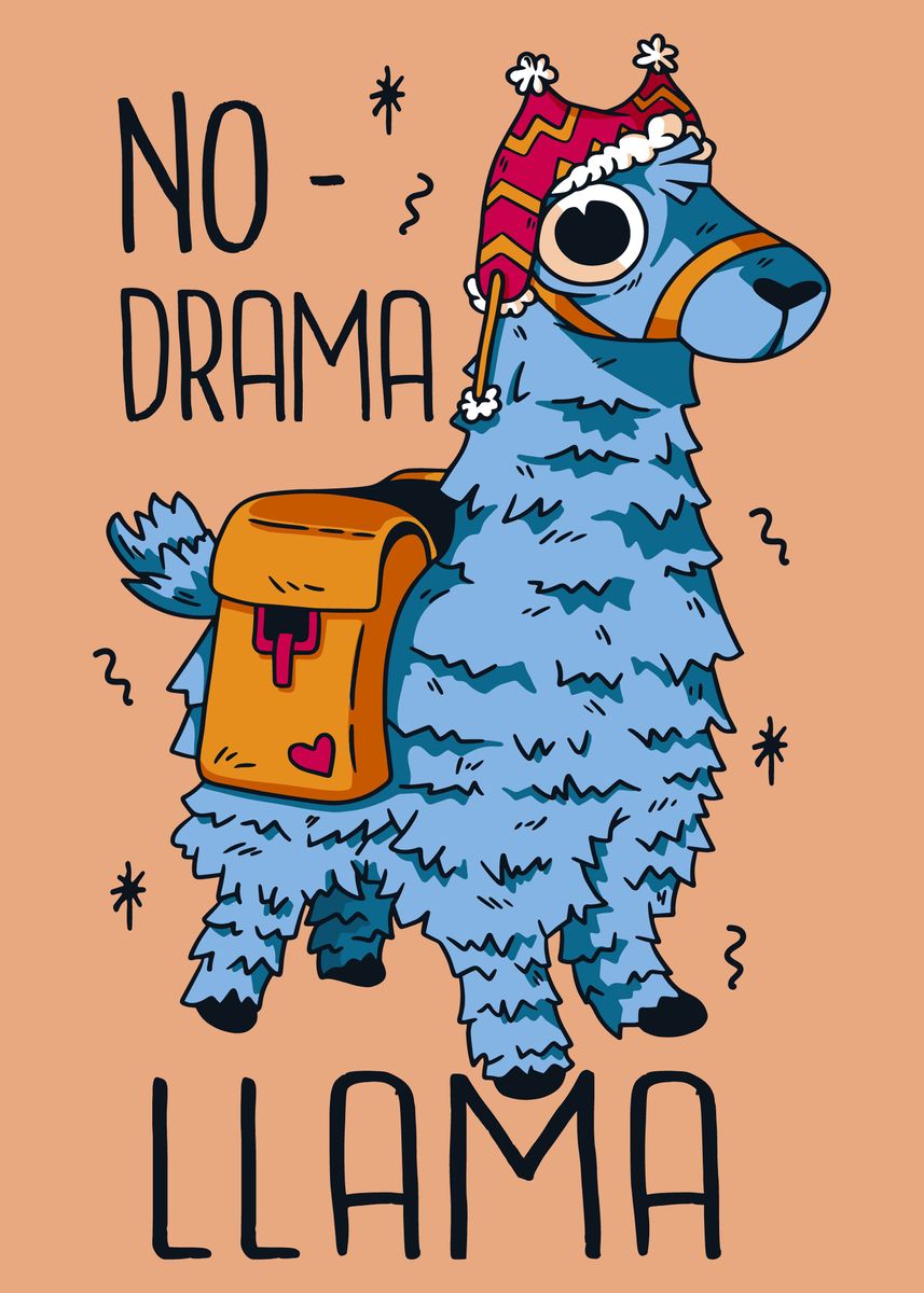 'Cute Llama Alpaca Animal' Poster, picture, metal print, paint by Max ...