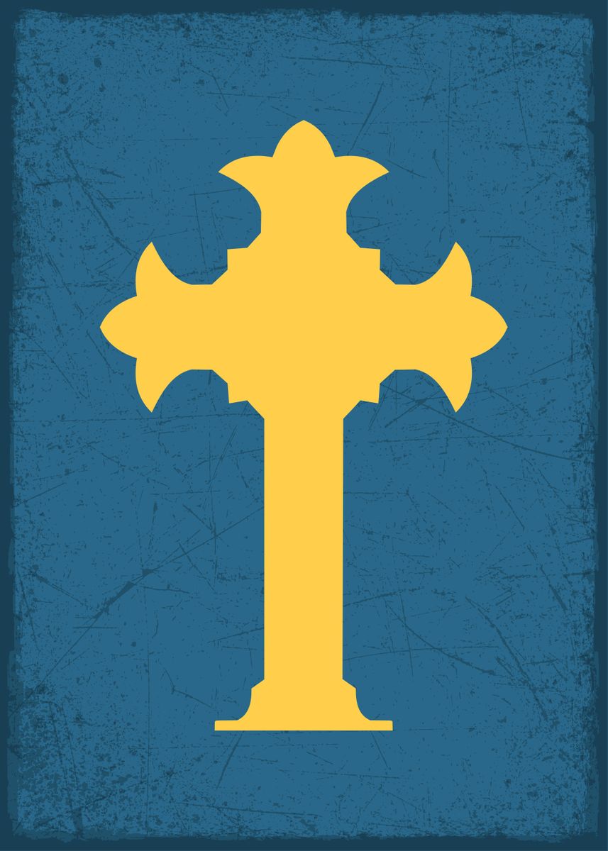 'retro cross sign' Poster, picture, metal print, paint by Trending ...