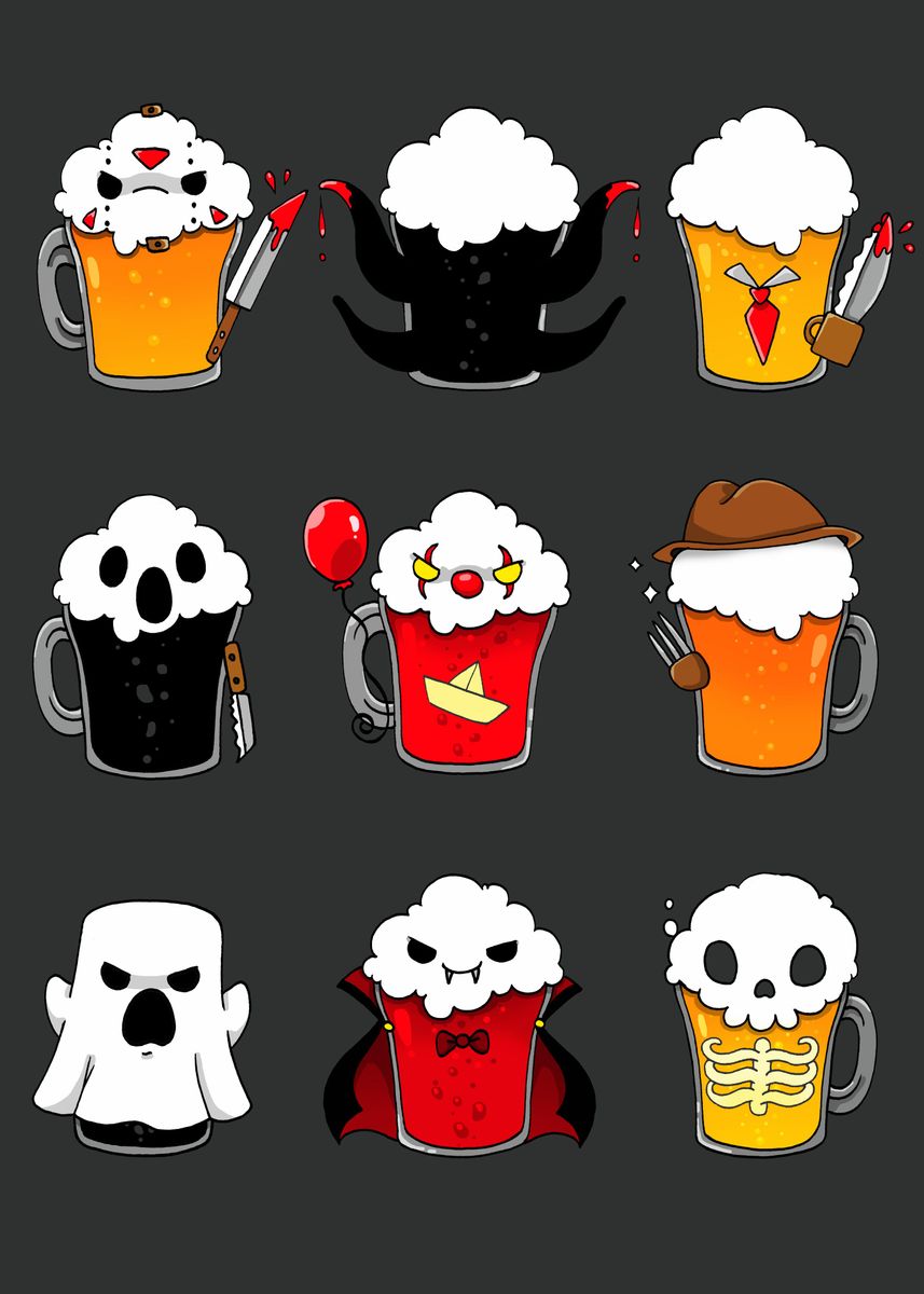 'Horror Beer' Poster, picture, metal print, paint by Valentina Fabbri ...