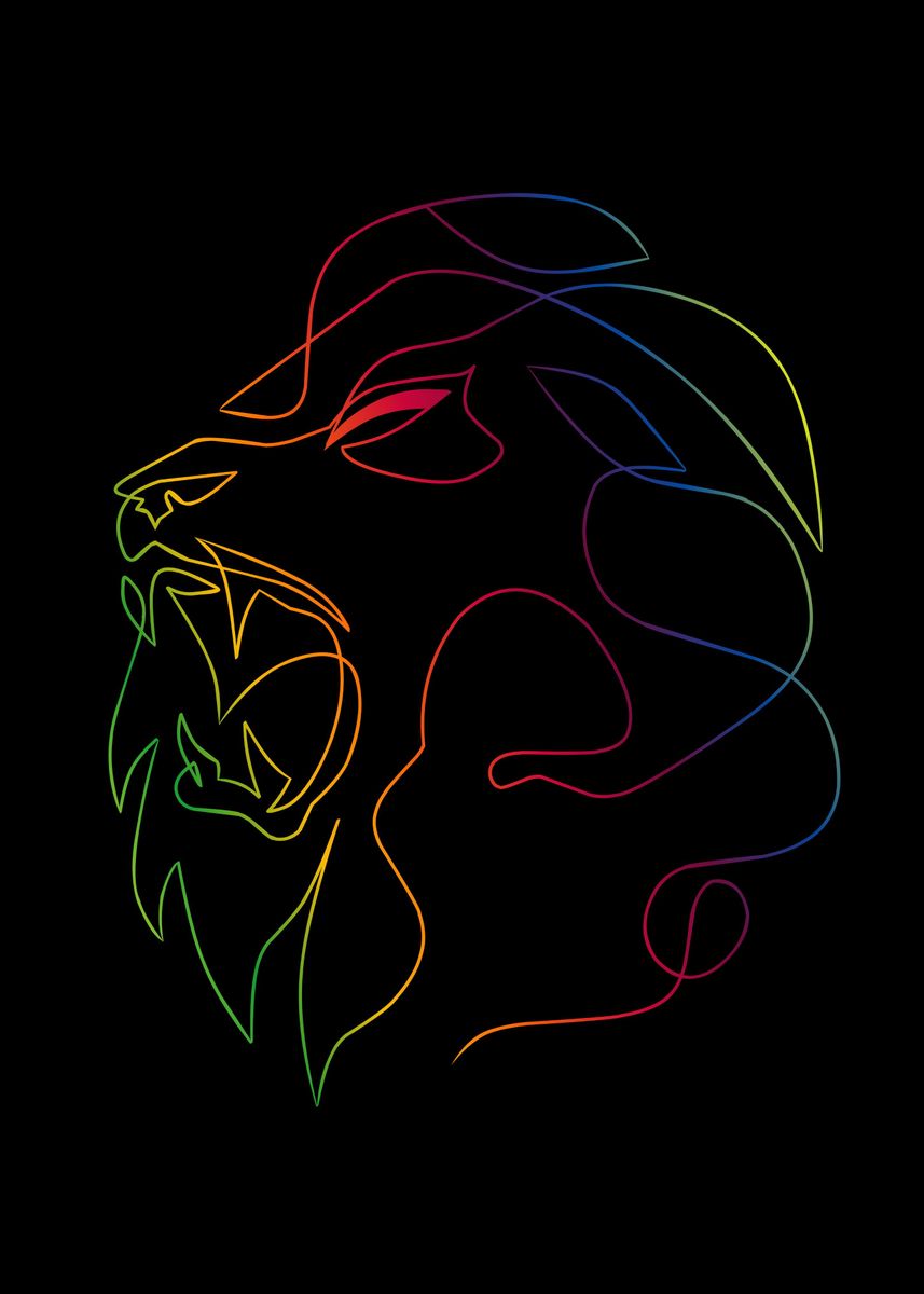 'leon line animal' Poster, picture, metal print, paint by Mshel Tyan ...