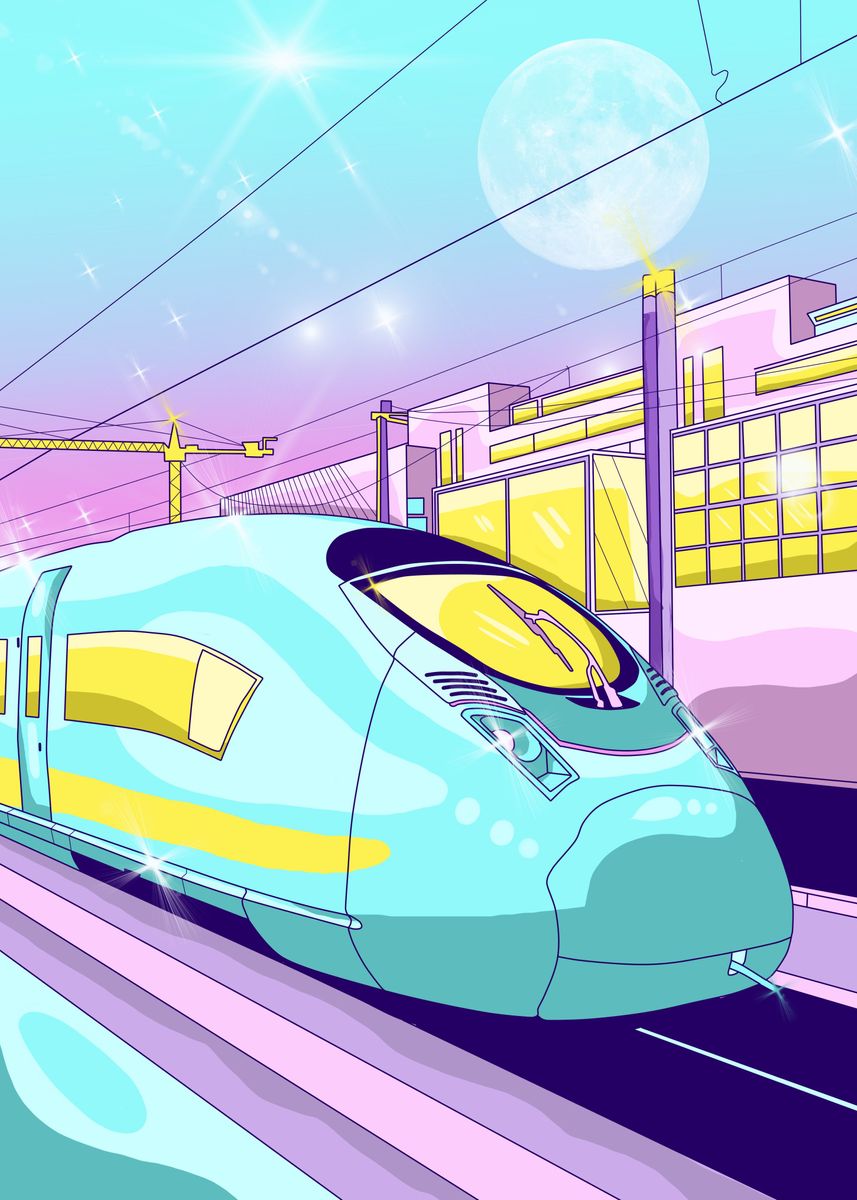 'beautiful speed train' Poster by Muhammad Anas | Displate